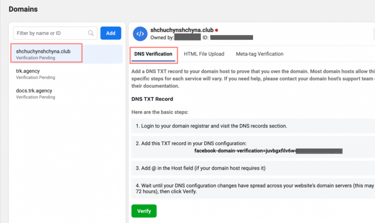 Domain verification in Facebook Business Manager: Step-by-step guide ...